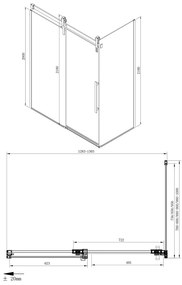 Gelco Volcano Black sprchové dveře dvoudílné posuvné 1300 mm, GV1413