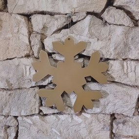 Vánoční ozdoba vločka zlatá kovová 20 cm, venkovní