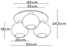 Lucide 74114/03/02 - Stropní svítidlo MARIUS 3xE27/40W/230V zlatá