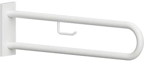Bemeta Design HELP: Podpěrné madlo ve tvaru U s držákem TP 900 mm, bílé, s krytkou -