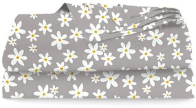 Ervi bavlněné prostěradlo - květinky na šedém - 26186-1