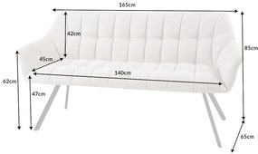 Designová lavice Vallerina 165 cm šampaňská béžová