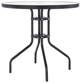 Jídelní stůl vhodný, černá ocel / temperované sklo ZS4810