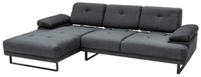Designová rohová sedačka Vatusia 314 cm antracitová - levá