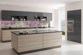 DIMEX | Fototapeta do kuchyně Textura staré betonové zdi KI-350-261 | 350 x 60 cm | šedá, fialová