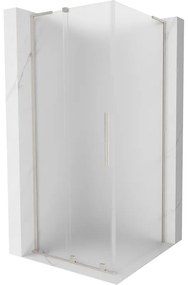 Mexen Velar L, sprchový kout s posuvnými dveřmi 110 x 110 cm, 8mm sklo námraza, broušená ocel, 871-110-110-33-97