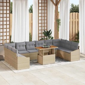 Sada zahradních pohovek 11 ks Beige a šedá 3349888