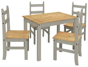 Stůl + 4 židle CORONA 3 vosk/šedá - 1