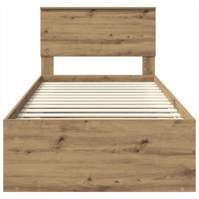 Rám postele s čelo Umělecký dub 100 x 200 cm Kompozitní dřevo 3407921