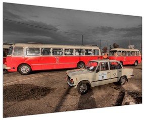 Obraz historických vozidel (120x80 cm)
