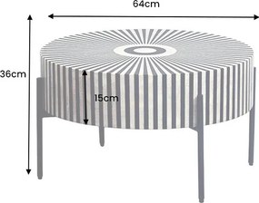 Designový konferenční stolek Ilissa 64 cm černo-bílý