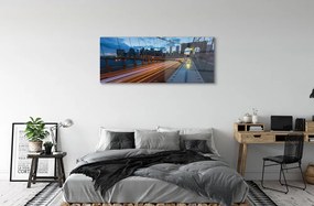 akrylový obraz Mrakodrapy bridge river 120x60 cm