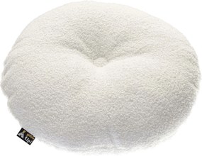 Sametový polštář s knoflíkem barva bílá látka pletený vzor