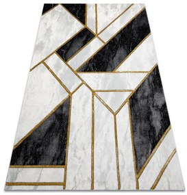 Kusový koberec EMERALD 1015 Luxusní mramor geometrický krémový černý zlatý Rozměr: 200x290 cm