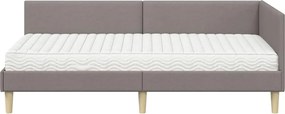 Rohový rám postele s matrací Jiný s čelo 2 ks Taupe textil 3393746