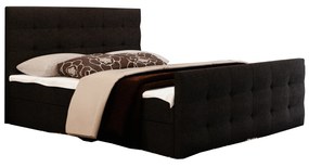 Manželská postel Boxspring 140 cm Milagros Comfort 2 (černá) (s matrací a úložným prostorem). 1056178