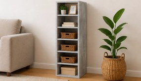 skříňka na boty, botník, 6 polic, dřevo, 92x36x32 cm, beton šedá, Dekorino BB20260075