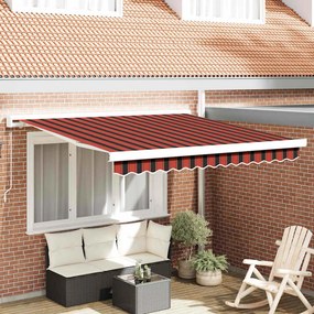 Stahovací markýza Červená a černá 300 x 250 cm Plátno a hliník 3329949