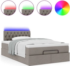 Osmanský rám postele s matrací taupe 120x200cm textil 3312385