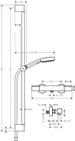Hansgrohe Pulsify Select S - Sprchový set s termostatem | 3 proudy | E