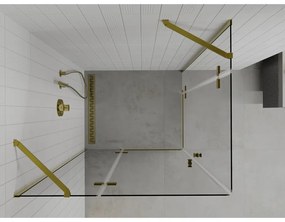 Mexen Roma Duo sprchový kout s otočnými dveřmi 100 x 90 cm, Průhledné, Zlatá - 854-100-090-50-00-02