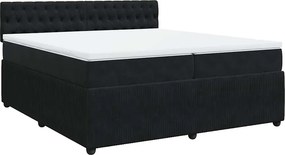 Box spring postel s matrací černá 200x200 cm samet 3287838
