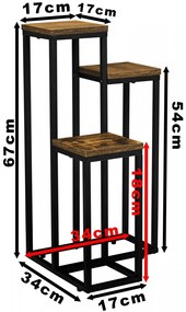 Stojan na květiny Munir černý/dub