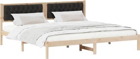 Rám postele s čelo Černá 200 x 200 cm Masivní borové dřevo 3394235