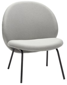 Hübsch Lounge židle, kovové nohy, černá/šedá - 100611