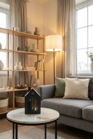 DOMEČEK CASETTA - Aroma difuzér a LED svíčka , černá