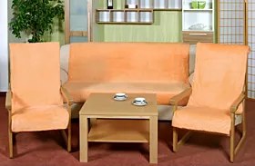 Bellatex Souprava Korall micro 3+1+1 Oranžová 150x200 cm, 2ks 65x150 cm