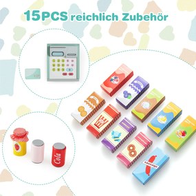 Costway Dětský supermarketový herní set s pokladnou a POS automatem a automatem