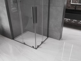 Mexen Velar L Duo, sprchový kout s posuvnými dveřmi 100 x 90 cm, 8mm čiré sklo, broušený grafit, 871-100-090-02-03-95