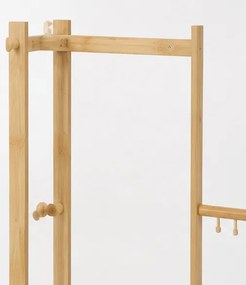 věšák, stojan na šaty, 2 police, bambus, 155x38x30 cm, přírodní, TK20260034
