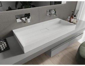Mexen Ava, umyvadlo na desku z konglomerátu 100 x 46 cm, bílá, 23011000