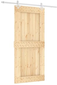 Posuvné dveře s kováním 95 x 210 cm masivní borové dřevo,  3203189