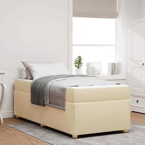 Rám postele s matrací Krémová 90 x 190 cm textil 3399326