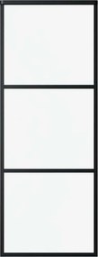 Posuvné dveře 3dílné ESG sklo a hliník 76 x 205 cm černé 151008