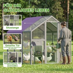 Výběh pro kuřata, kurník s vodotěsnou střechou, 2 hnízdní boxy, 2 hnízda, pro 6-8 kuřat, cca 1,7 x 1,8 x 1,8 m