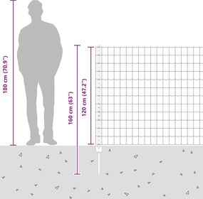 Euro plot s pilotem 10 x 1,2 m Pozinkovaná ocel Stříbrná 3336172