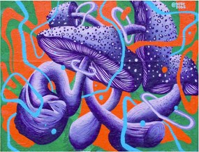 Dosy Doss | Fialové propojení Rám: Černý, Velikost: 20 x 30 cm