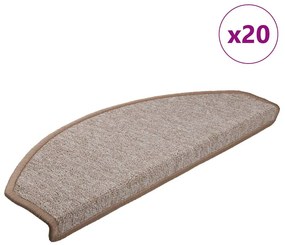 Schodové rohože 20 ks 65 x 24 x 4 cm světle hnědé, půlkulaté, velké 3365791