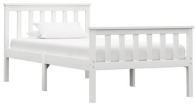 283214 vidaXL Rám postele bílý masivní borové dřevo 90 x 200 cm