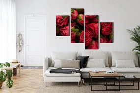 Vícedílný obraz Růže S Kapkami Vody Nedostatek Nedostatek Plátno Canvas 240x150