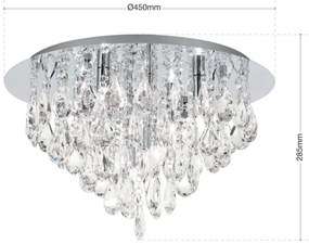 Orion DLU 2516/45-Křišťálové str. svítidlo CELESTE 6xG9/40W/230V pr. 45 cm chrom