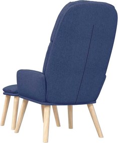 Relaxační křeslo se stoličkou modré textil 3097346