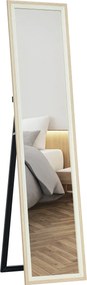HOMCOM Zrcadlo v plné délce 157x37 cm, stojící nebo nástěnné zrcadlo s MDF rámem a stojanem pro obývací pokoj a ložnici | Aosom