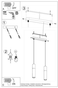 Závěsné svítidlo Pablo, 2x dřevěné/bílé kovové stínítko