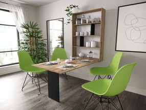 Moderní sklápěcí jídelní stůl OMBO - dub wotan / černý