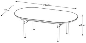 Designový konferenční stolek Wally 130 cm přírodní dub